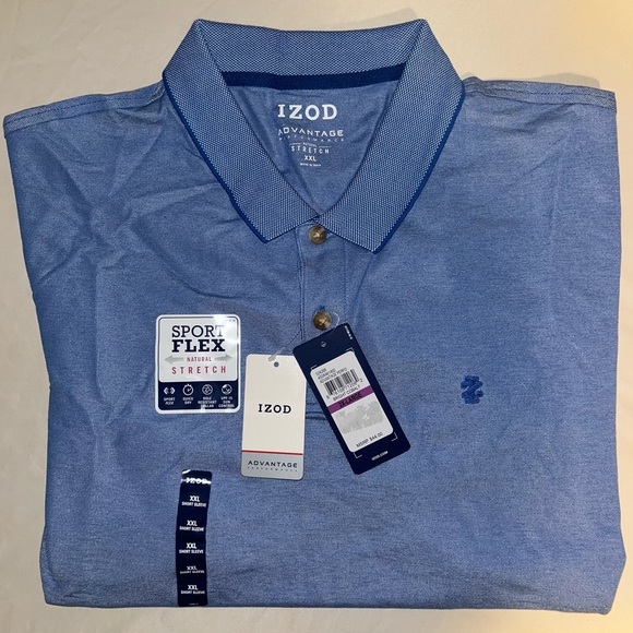 Izod | Shirts | Nwt Izod Mens Advantage Performance Polo Size Xxl Color Blue Bright Cobalt ...